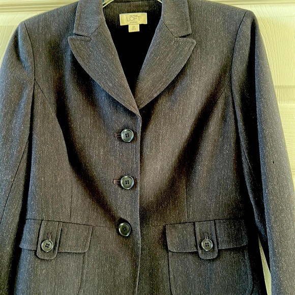 LOFT | Jackets & Coats | Loft Tailored Dark Charcoal Gray Jacket Loft 8 ...